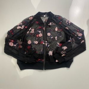 Lucy Paris | Jackets & Coats | Lucy Paris Sheer Red And Black Flower ...